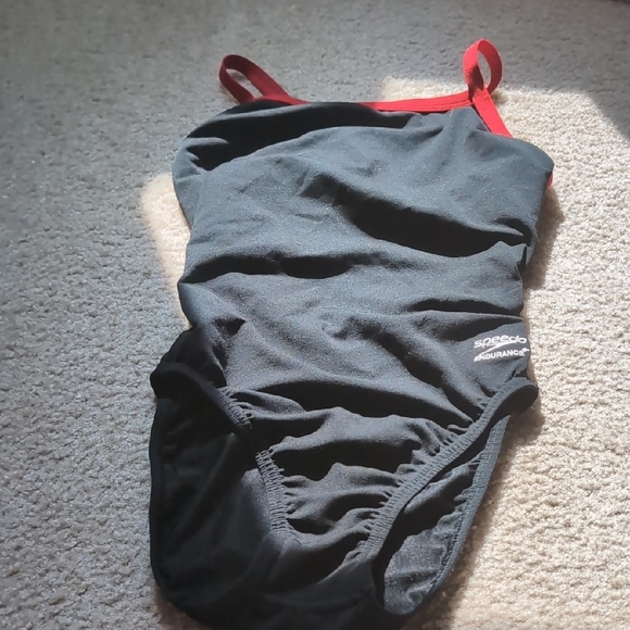 Speedo | Swim | Speedo Womens One Piece Swimsuit Black And Red | Poshmark